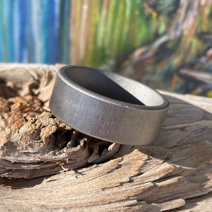 Unique Titanium Ring - Wedding Band, Combination Light Frost/dark ...