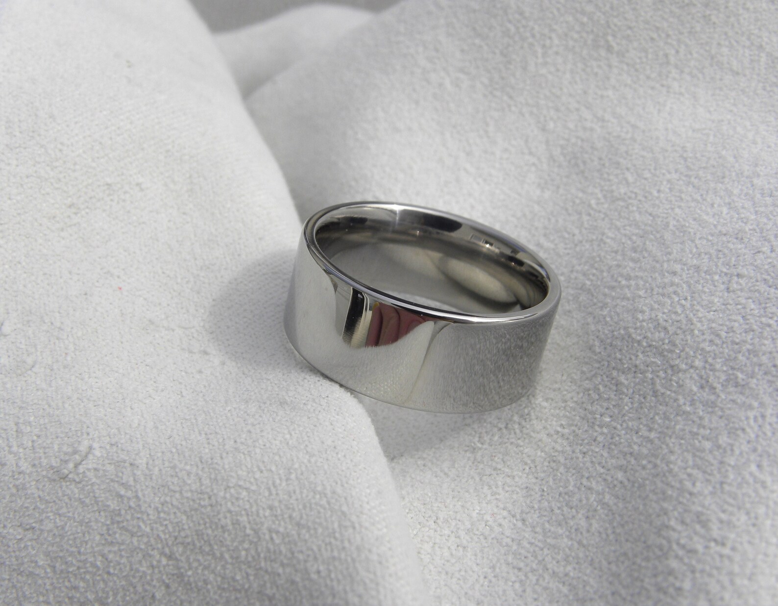 Wedding Band, Titanium Ring, Mirror Polished Finish, Standard Flat AX16 ...