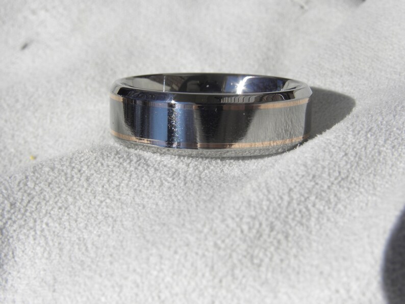 Mens Titanium Rose Gold Ring Wedding Band Unisex Ring | Etsy