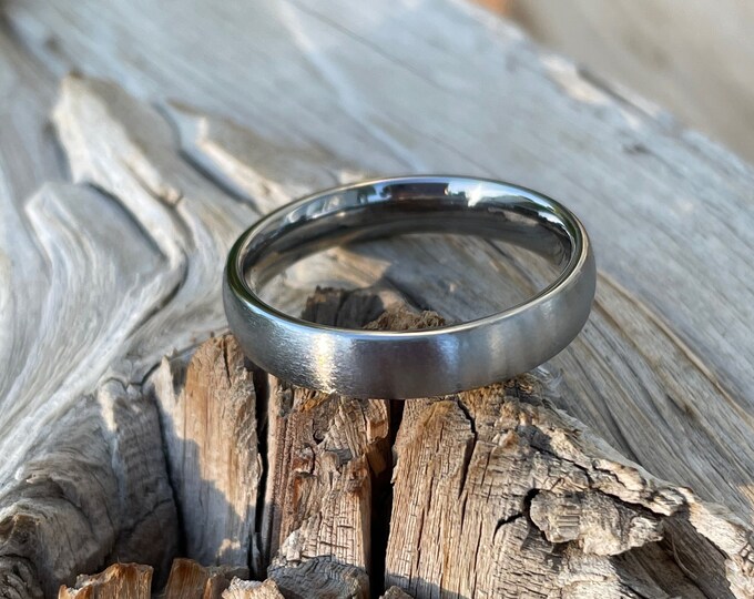 Oxidized Titanium Wedding Ring Hand Forged Hammered Ring Rustic Men's ...