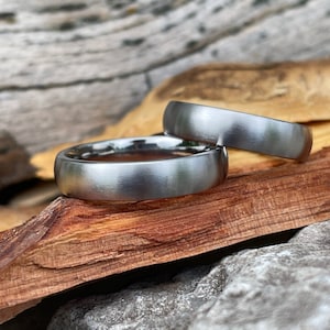 Matching Ring SET, Titanium Rings, Satin Finish, His Hers Wedding Bands ...