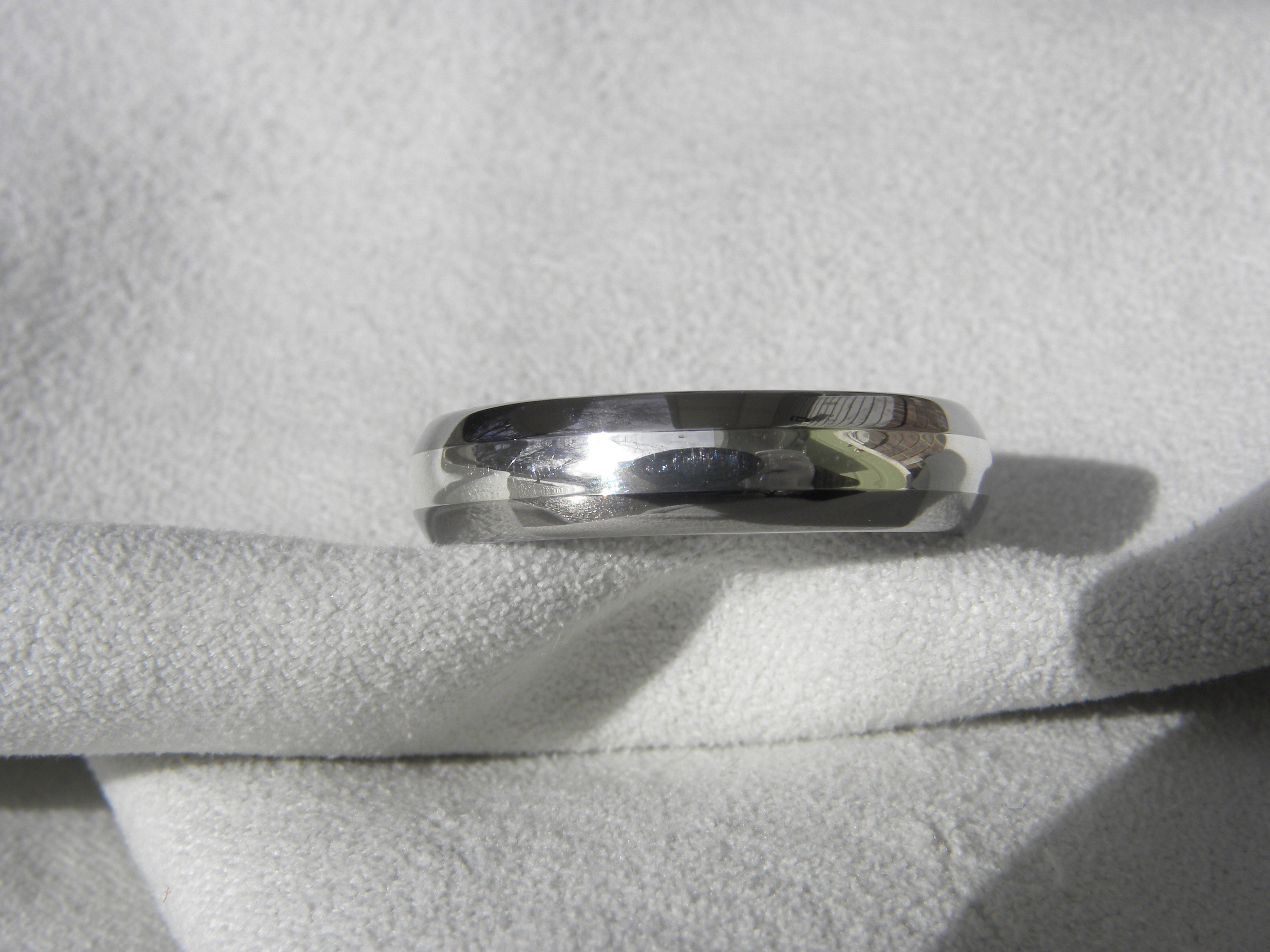 Titanium Silver Ring Polish Finish Wedding Band | Etsy