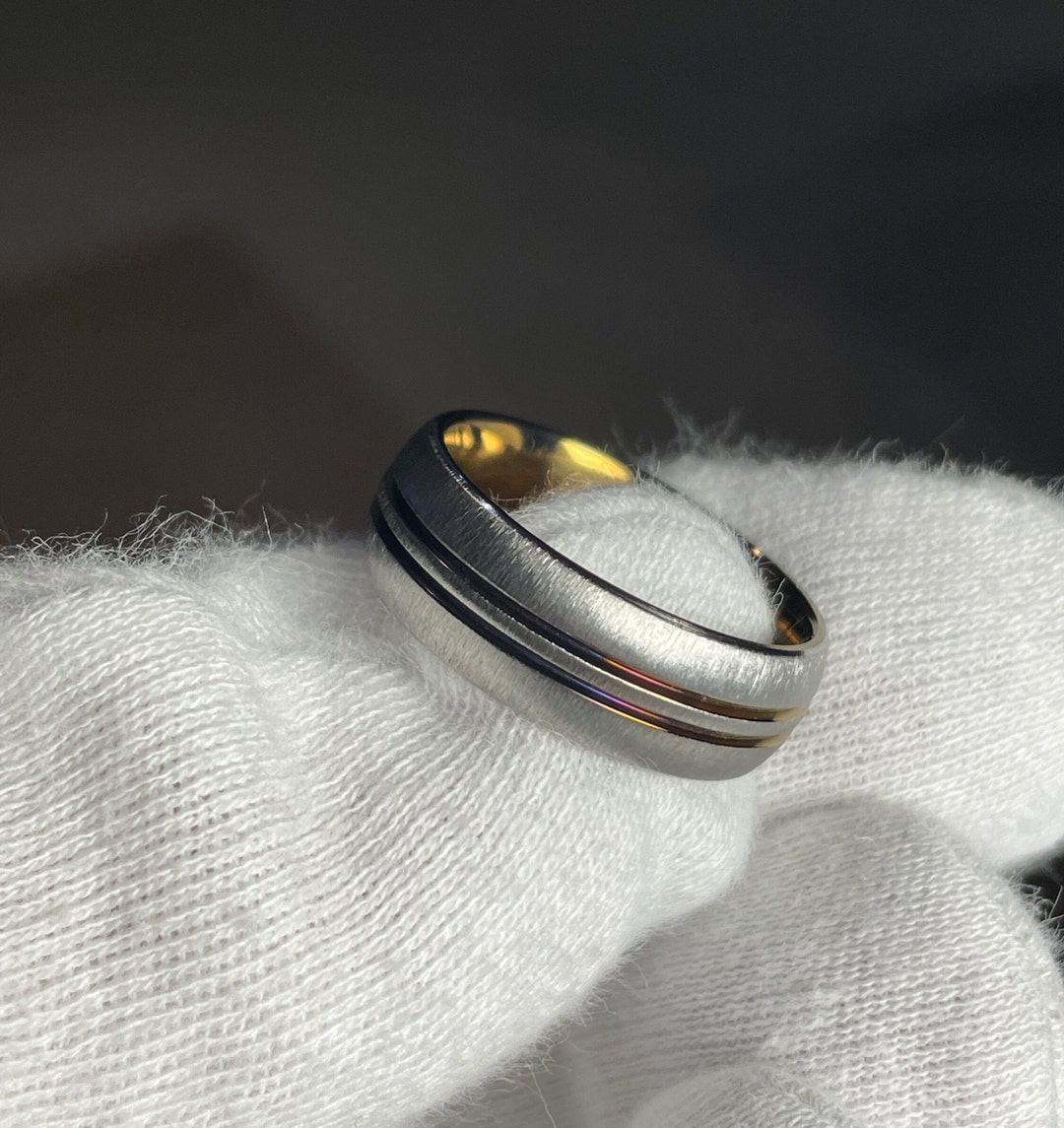 Heat Treated/colored Titanium Ring, 7mm Width, US Size 8, Beautiful ...