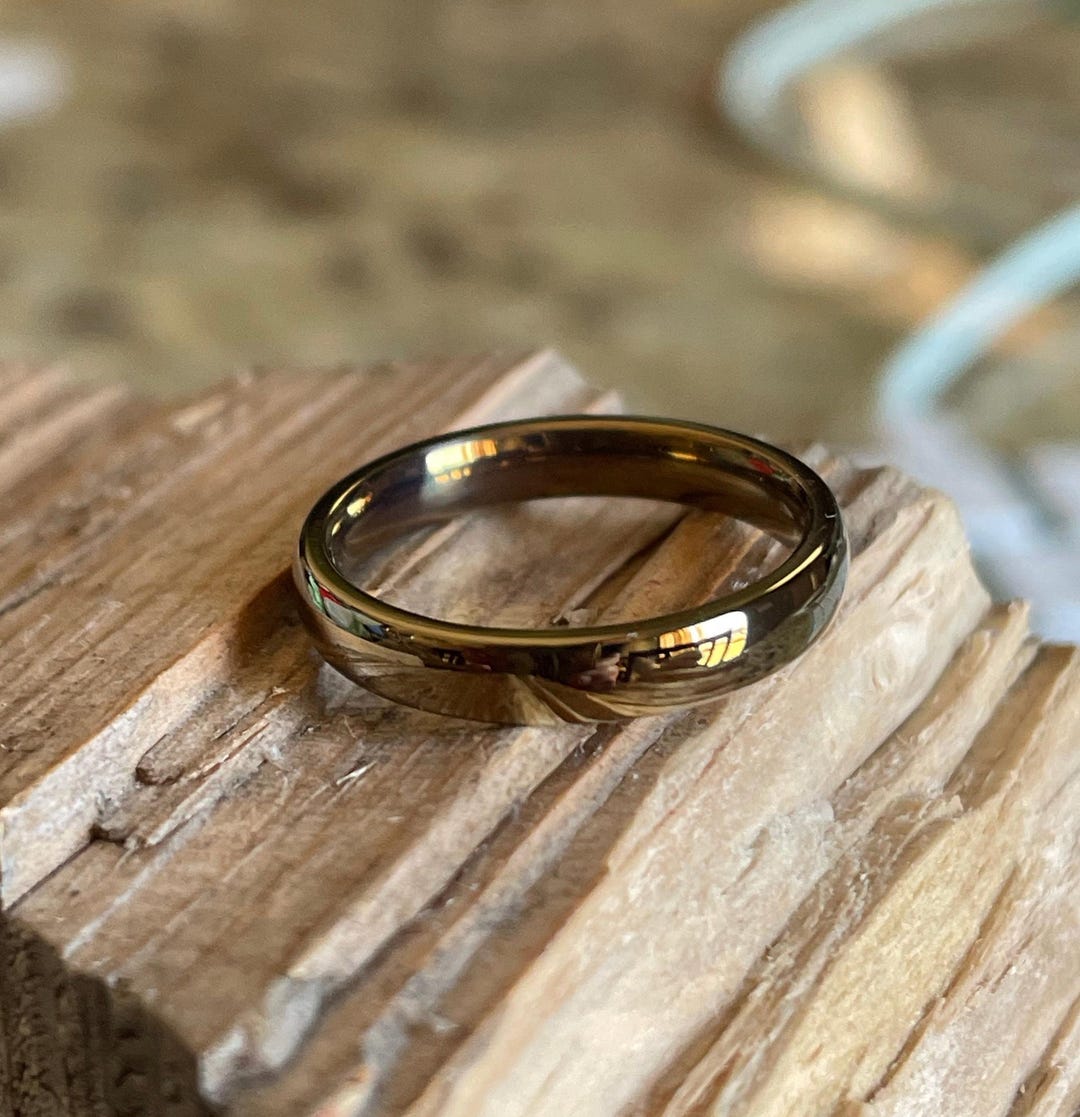 Heat Treated/colored Titanium Ring, 3mm Dome, US Size 4.5, Polished - Etsy