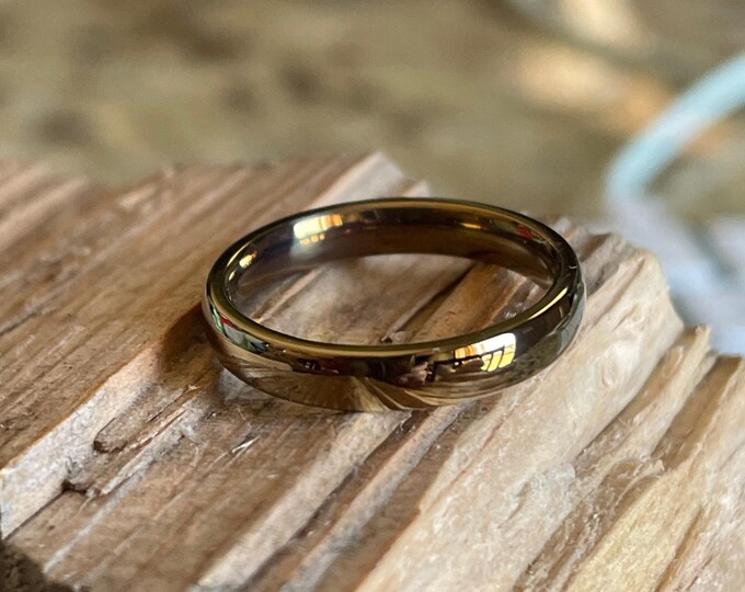 Heat Treated/colored Titanium Ring, 3mm Dome, US Size 4.5, Polished - Etsy