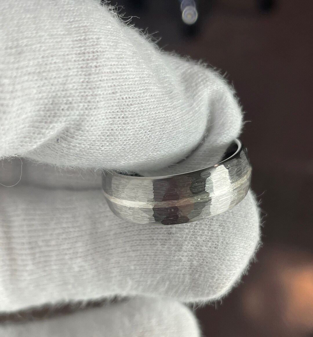 Titanium Silver Modern Ring, Wedding Band, Rugged Brush Finish - Etsy