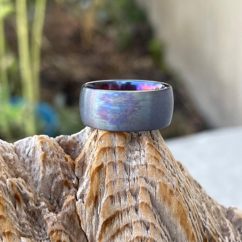 Fire Colored Titanium Ring - Etsy UK