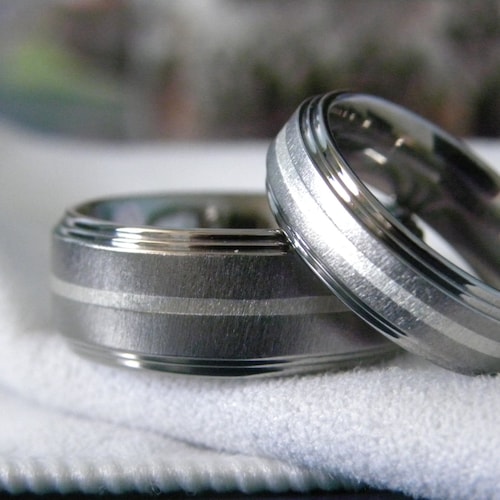 New Infinity His and Hers Set Titanium Wedding Rings - Etsy
