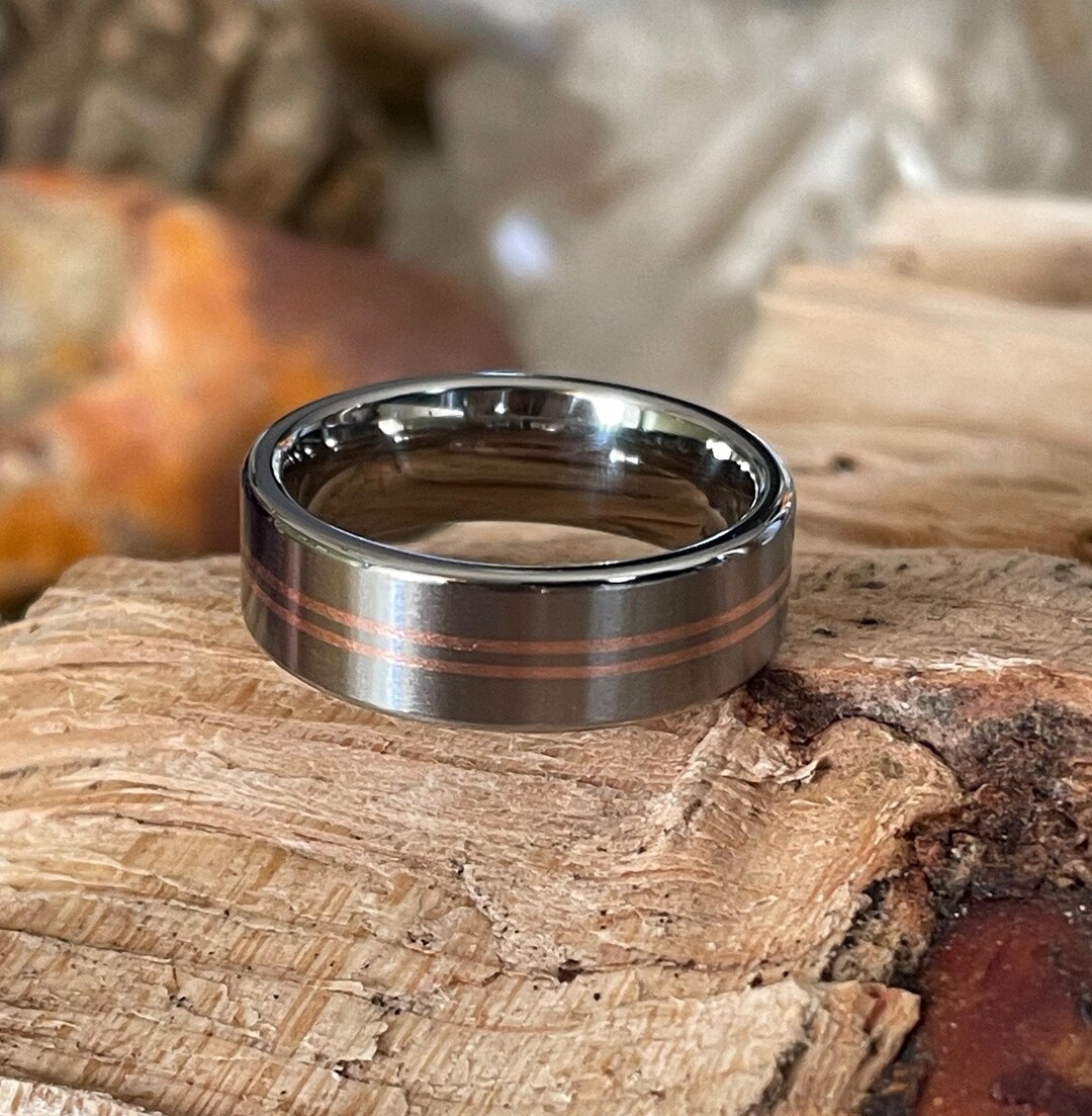 Copper Titanium Ring, Made to Order, Comfort Fit Wedding Band - Etsy