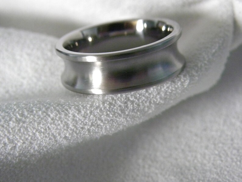 Concave Cut Titanium Ring Wedding Band Satin Finish - Etsy