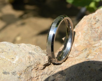 Beveled Titanium Ring Wedding Band 4mm Mens Ladies | Etsy