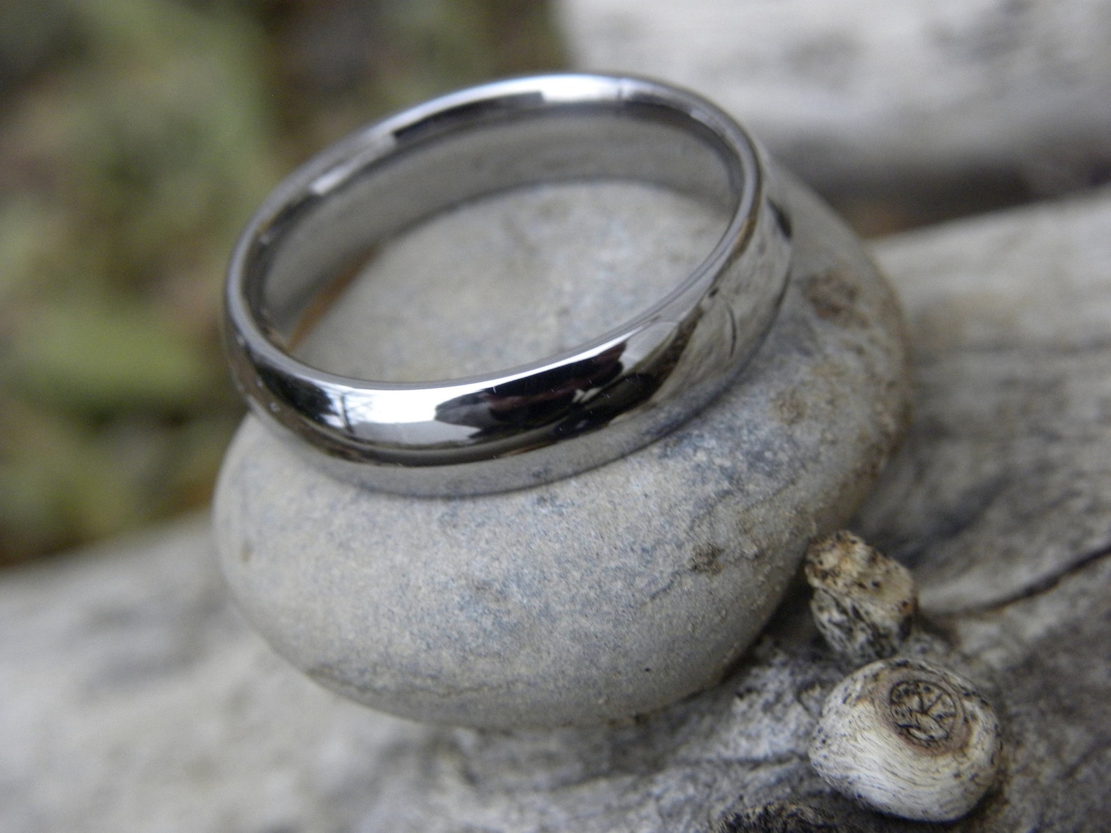 Polished Dome Simple Classic Look Titanium Ring Wedding - Etsy