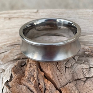 Concave Cut Titanium Ring, Wedding Band, Smooth Satin Finish - Etsy