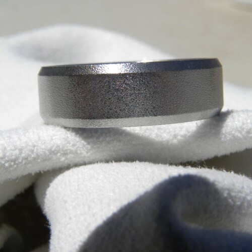 Beveled Titanium Ring Wedding Band 4mm Mens Ladies - Etsy