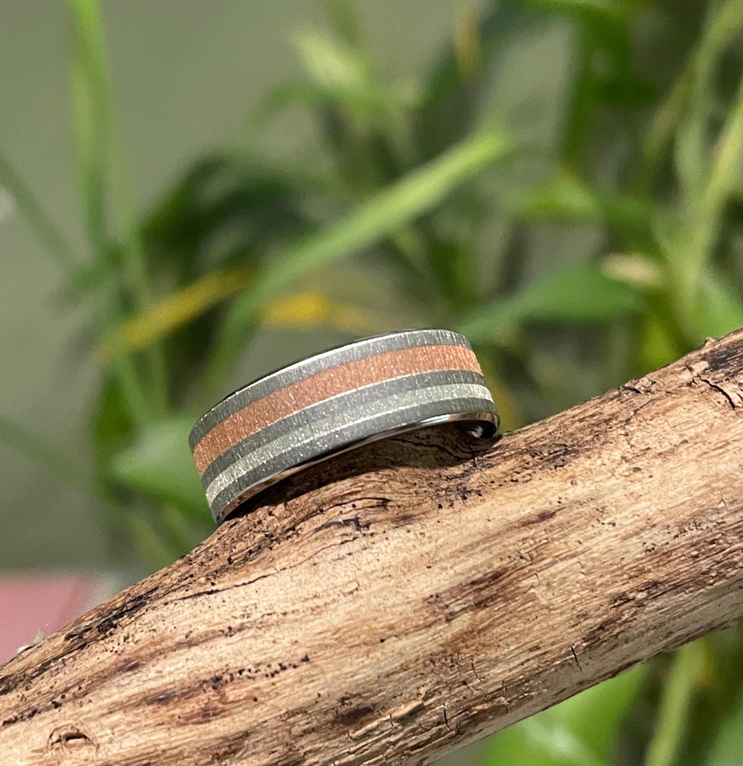 Copper, Titanium and Silver Ring, Wedding Band, His or Hers, Made to ...