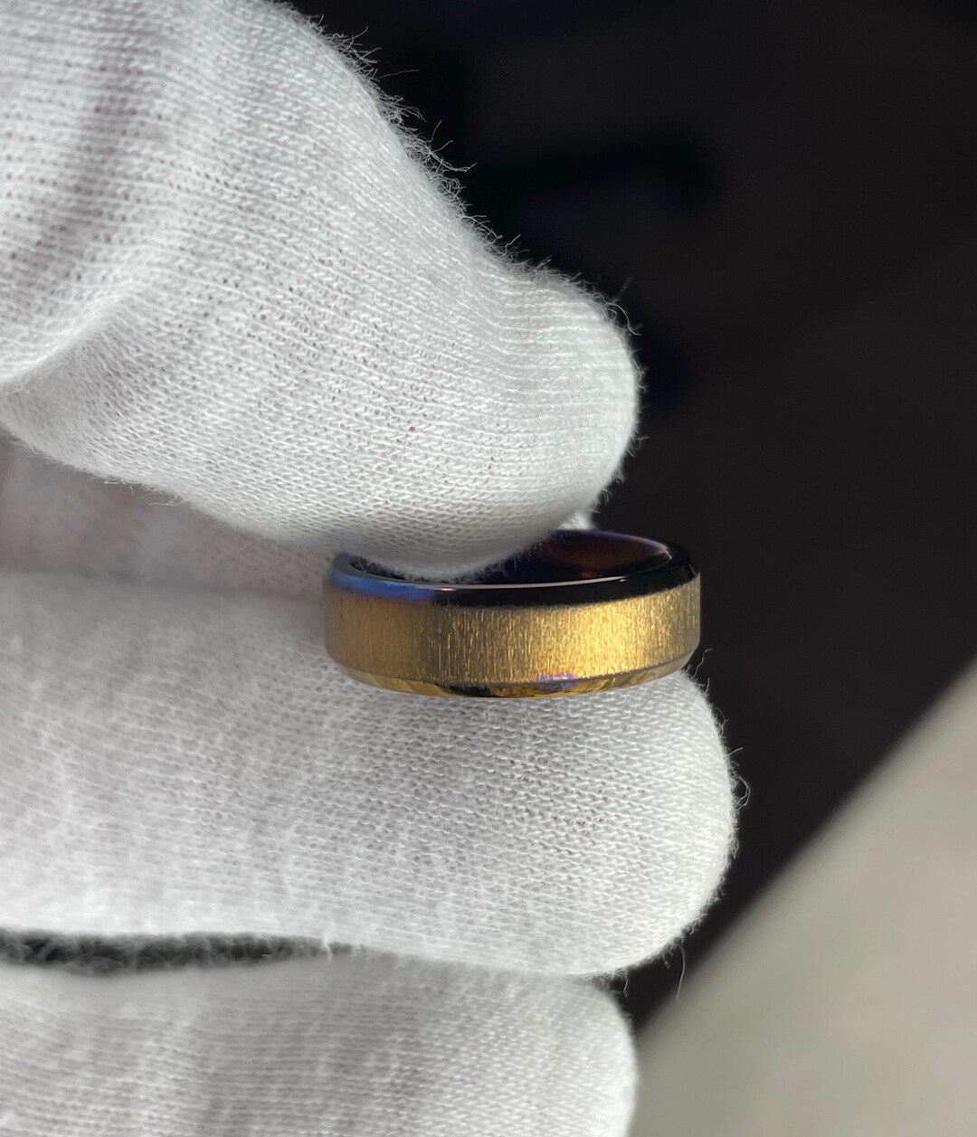 Heat Treated/colored Titanium Band, Bevel, 6mm, US Size 6.75 - Etsy