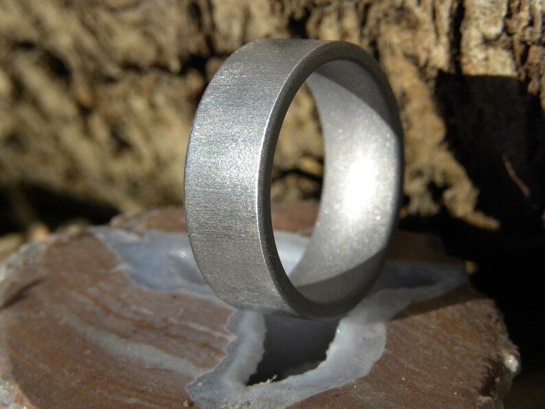 Unique Titanium Ring Wedding Band Combination Light - Etsy