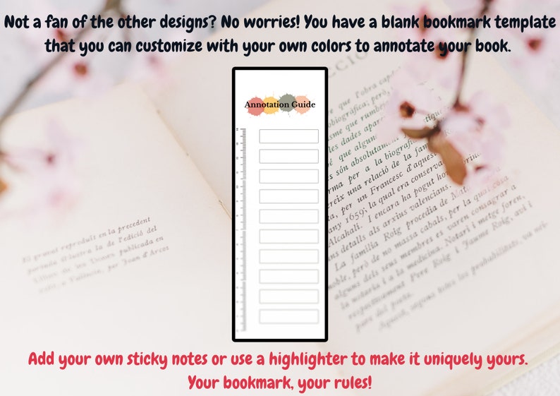 Pastel Printable Annotation Key Guide Bookmarks | Includes Free Blank ...