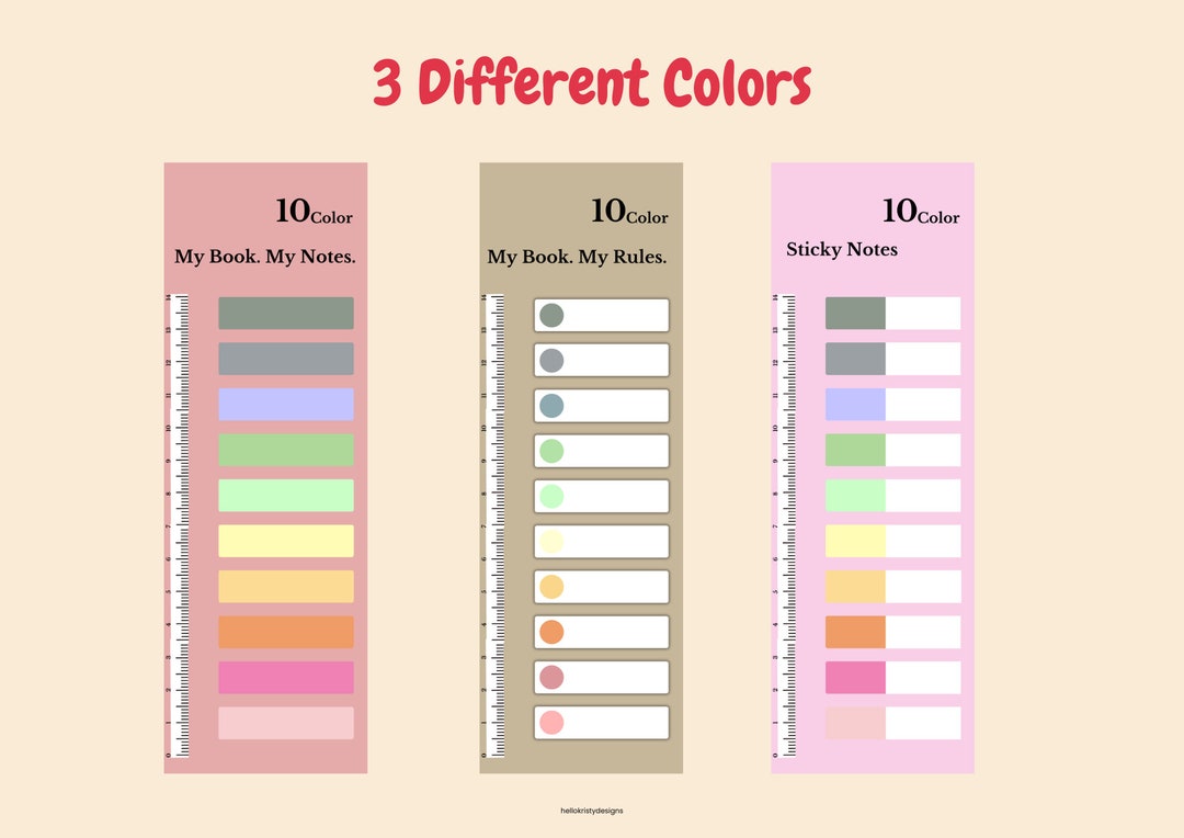 Pastel Printable Annotation Key Guide Bookmarks | Includes Free Blank ...