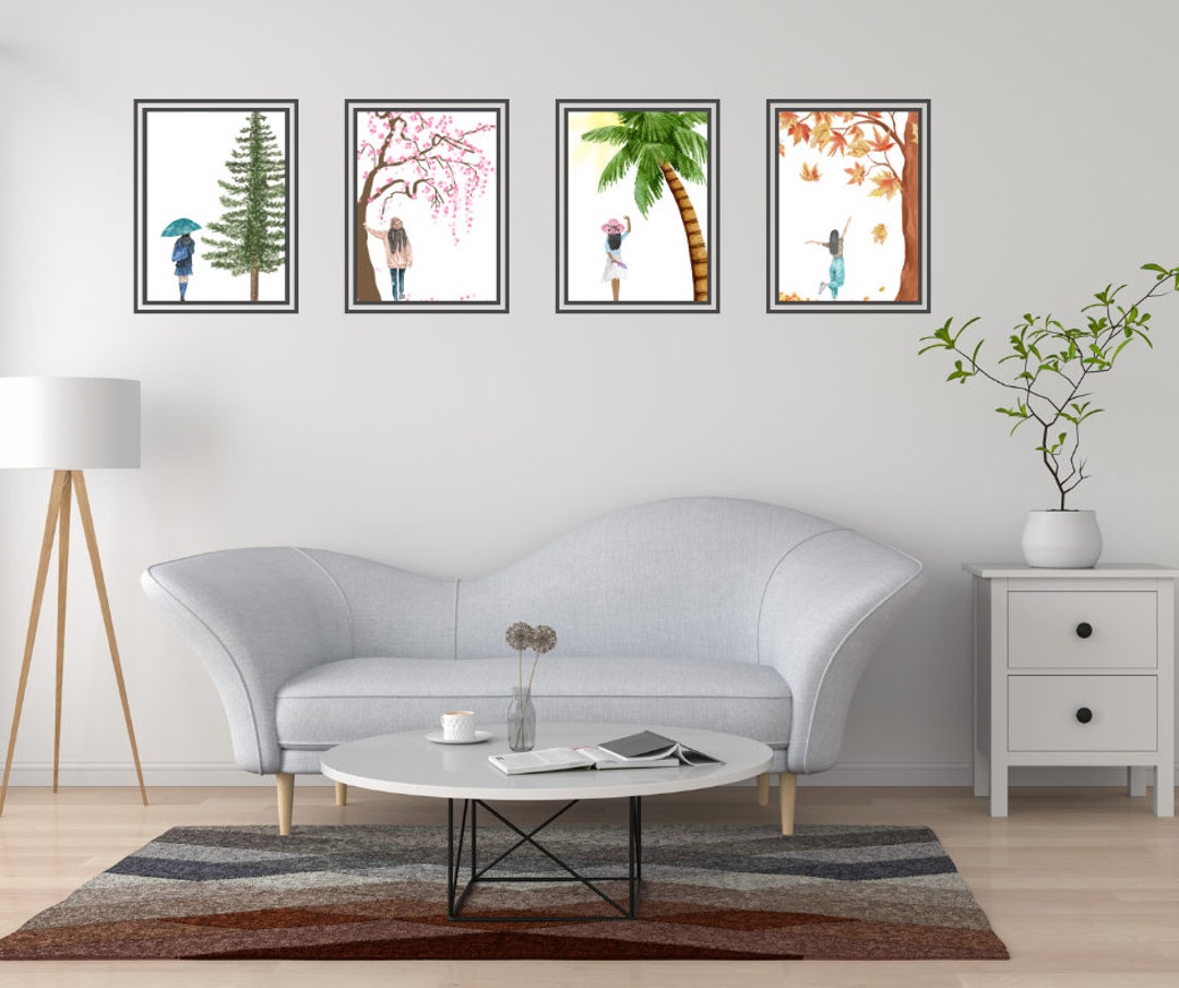 Four Season Printable Wall Art | Rainy Season Wall Art Decor | Four ...