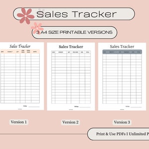 Sales Tracker Printable I Order Tracker I Side Hustle Sales Log I ...