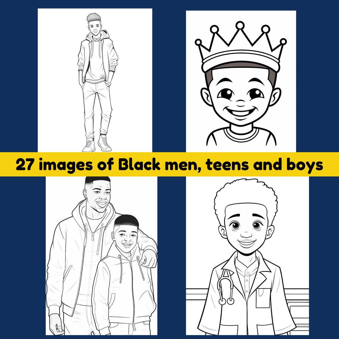 Black Boy Joy Coloring and Affirmations Book | Color | Black Boys ...