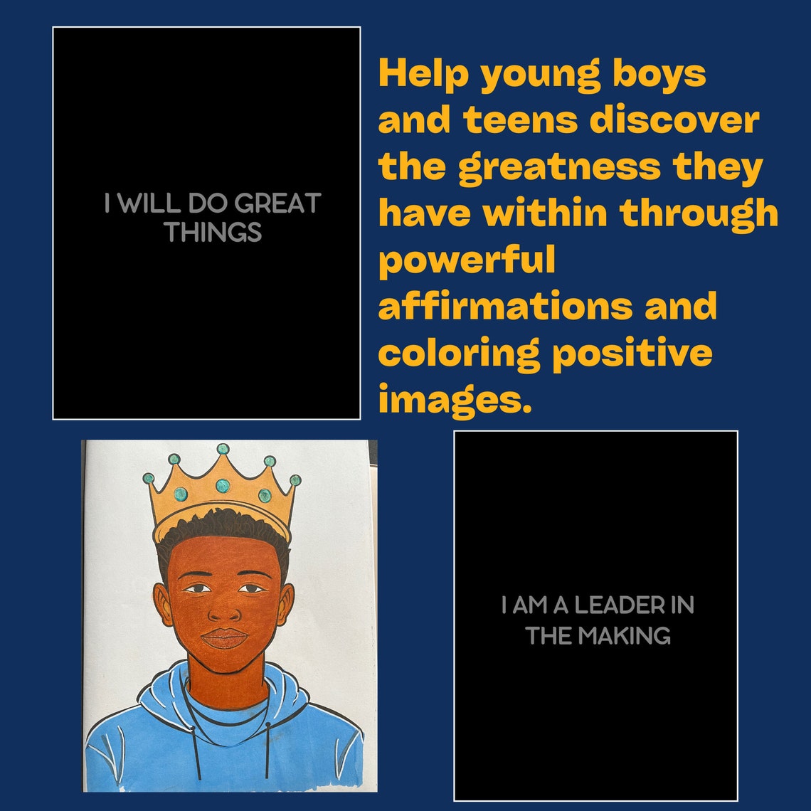 Black Boy Joy Coloring and Affirmations Book | Color | Black Boys ...
