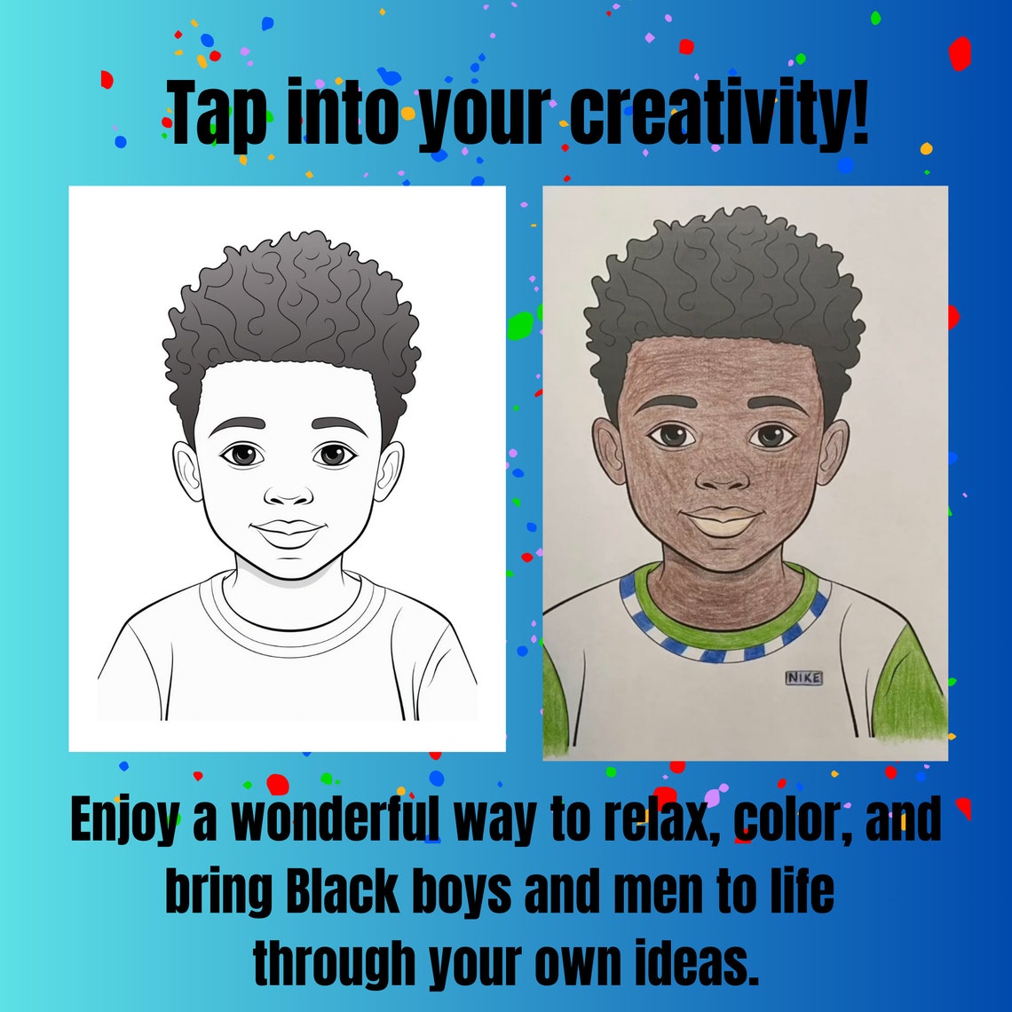 Black Boy Joy Coloring and Affirmations Book | Color | Black Boys ...