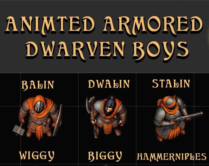 DND Tokens: Animated Dwarven Armoured Boys, Top-down Animated Tokens ...