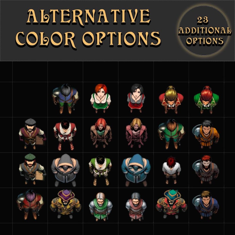 DND Tokens: Animated Human Citizens, Top-down Animated Tokens, Roll20 ...