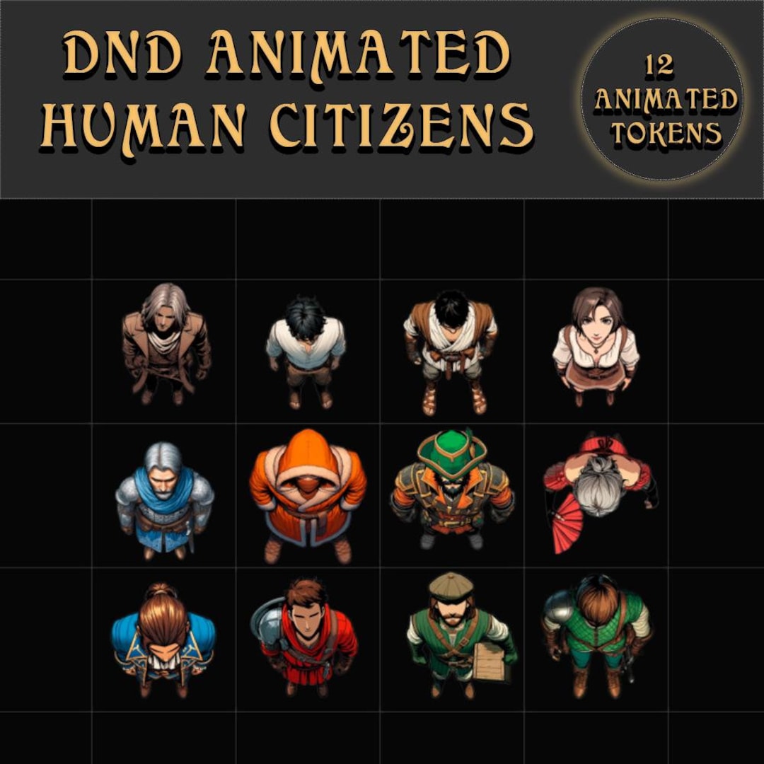 DND Tokens: Animated Human Citizens, Top-down Animated Tokens, Roll20 ...