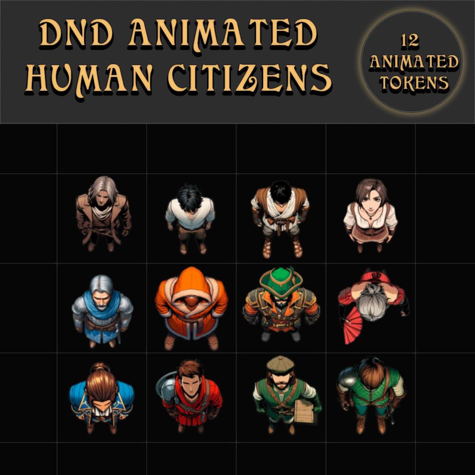 Animated Human Citizen Tokens: Top-down RPG Assets - Etsy