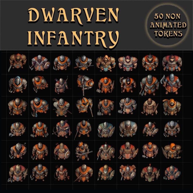 Dnd Tokens Pack for VTT, Dwarven Infantry - Etsy