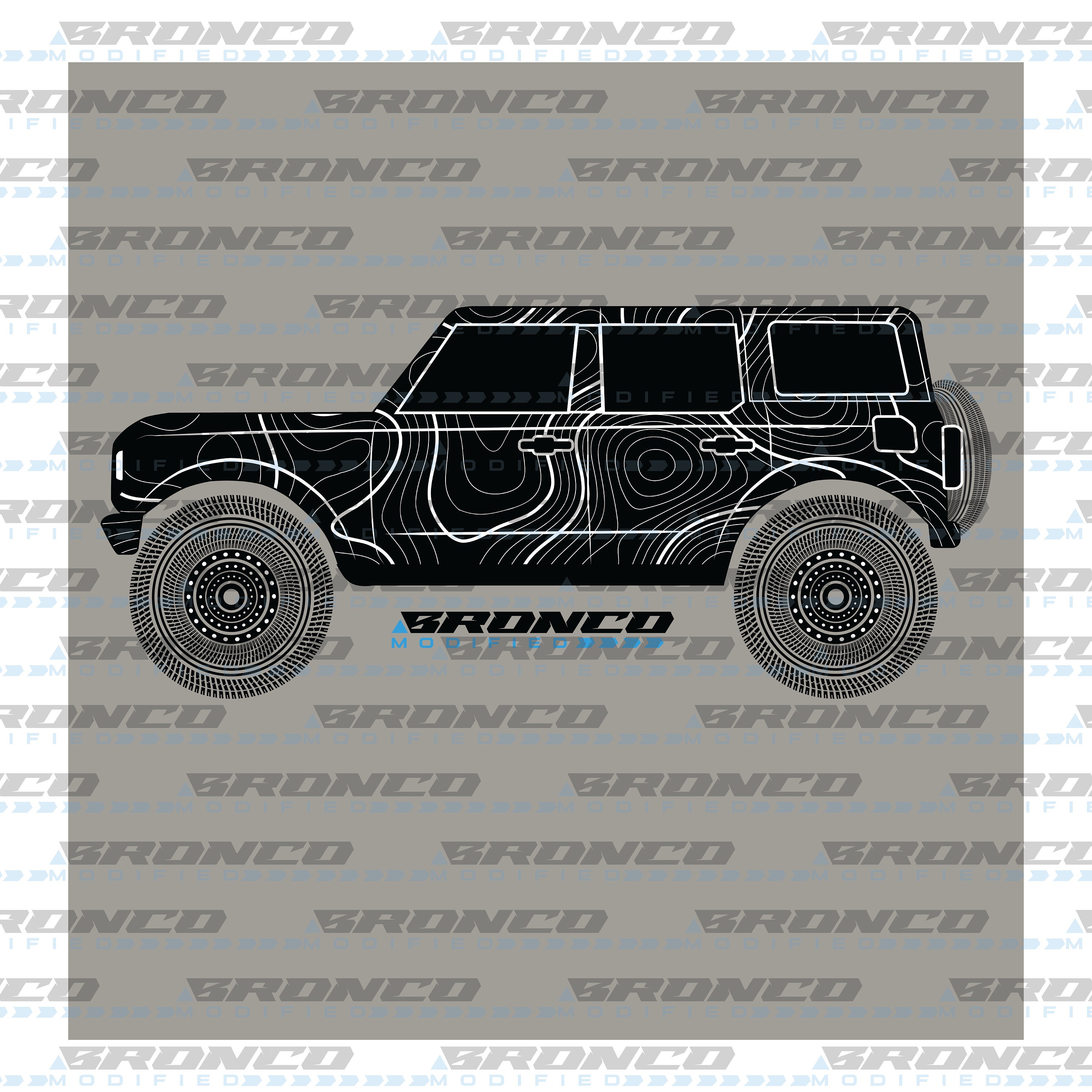 Bronco Topography Map Shirt, Ford Bronco T-shirts, Bronco Apparel, Ford ...