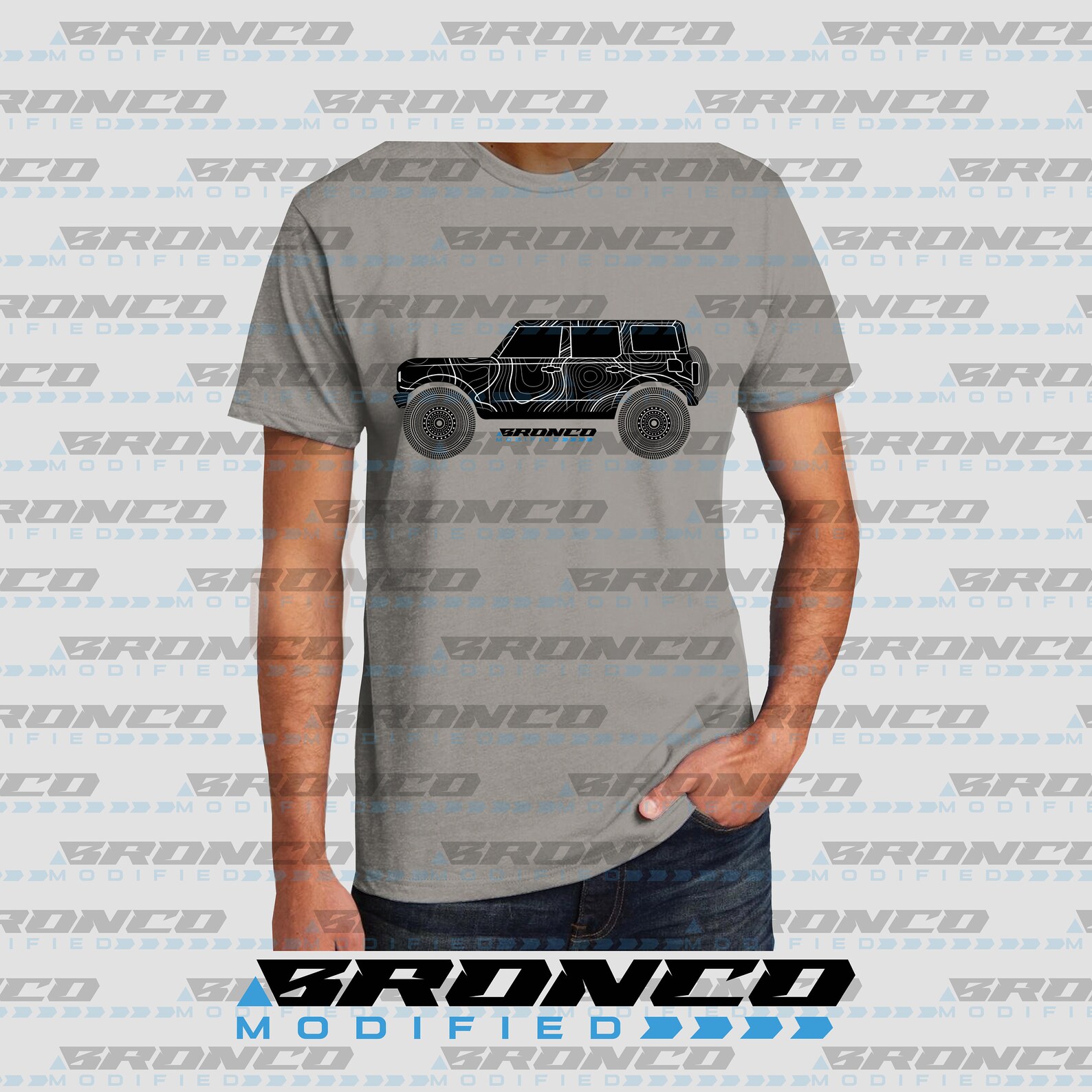 Bronco Topography Map Shirt, Ford Bronco T-shirts, Bronco Apparel, Ford ...