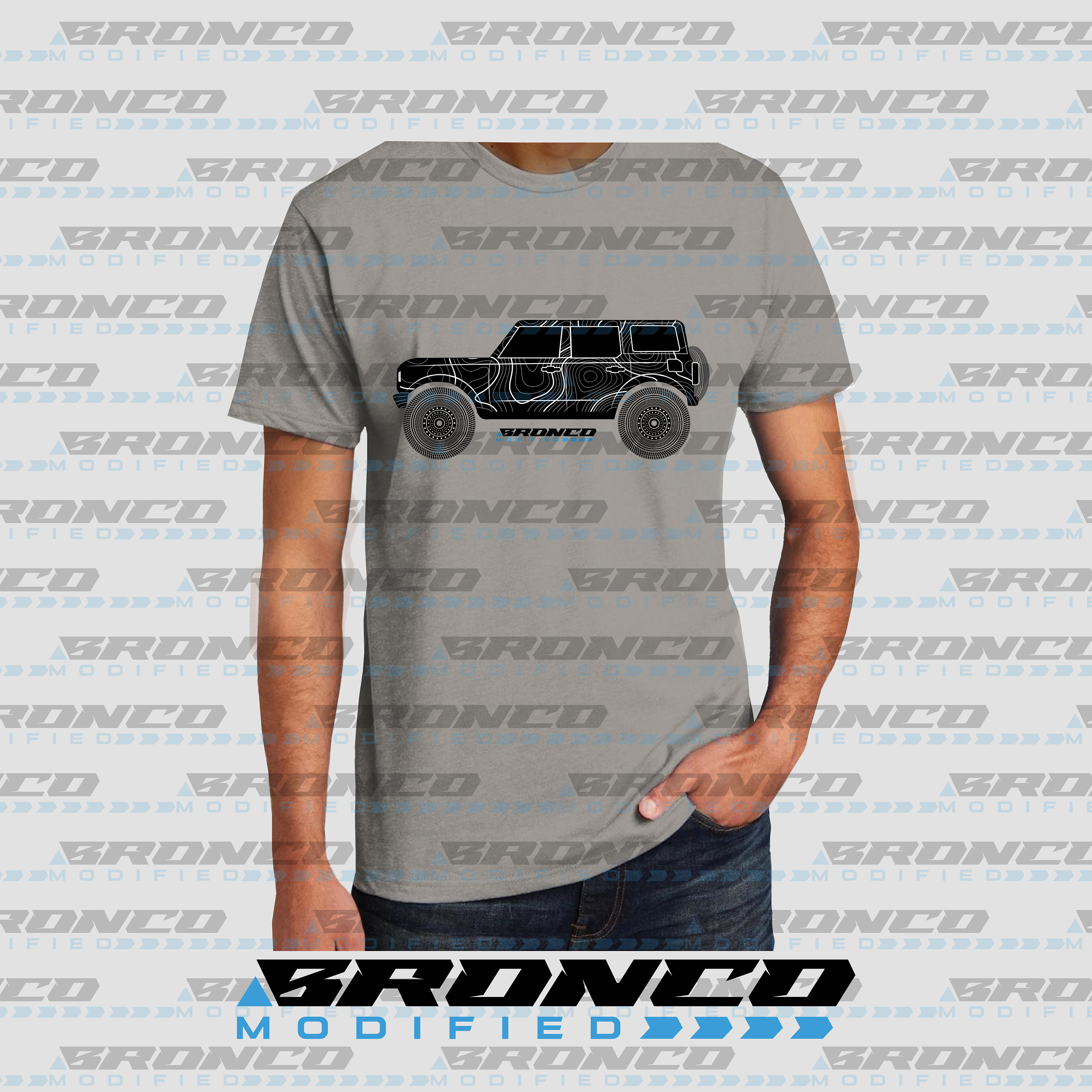 Bronco Topography Map Shirt, Ford Bronco T-shirts, Bronco Apparel, Ford ...