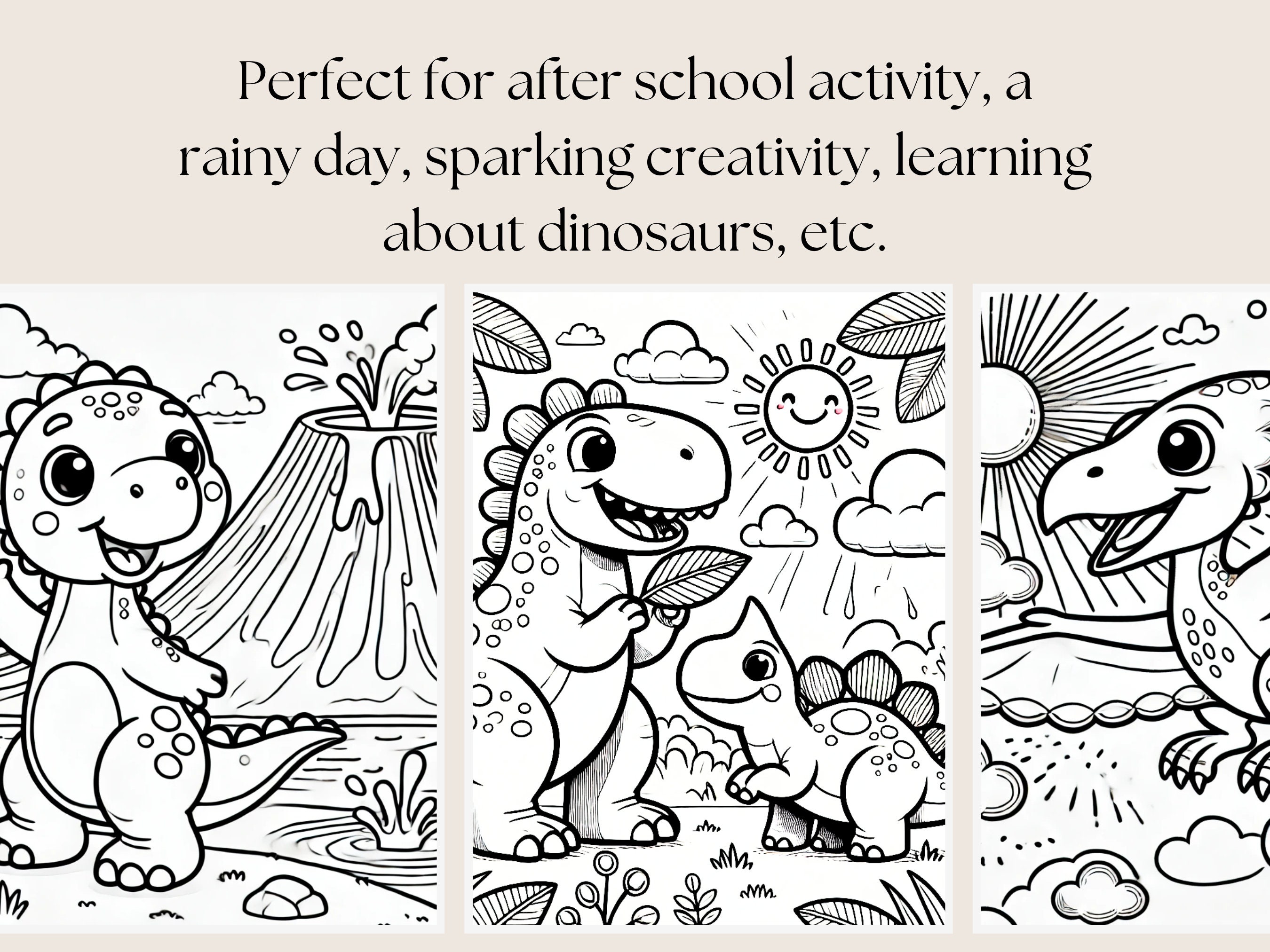 40 Cute Dinosaurs Coloring Pages, Dinosaurs Printable, Coloring ...