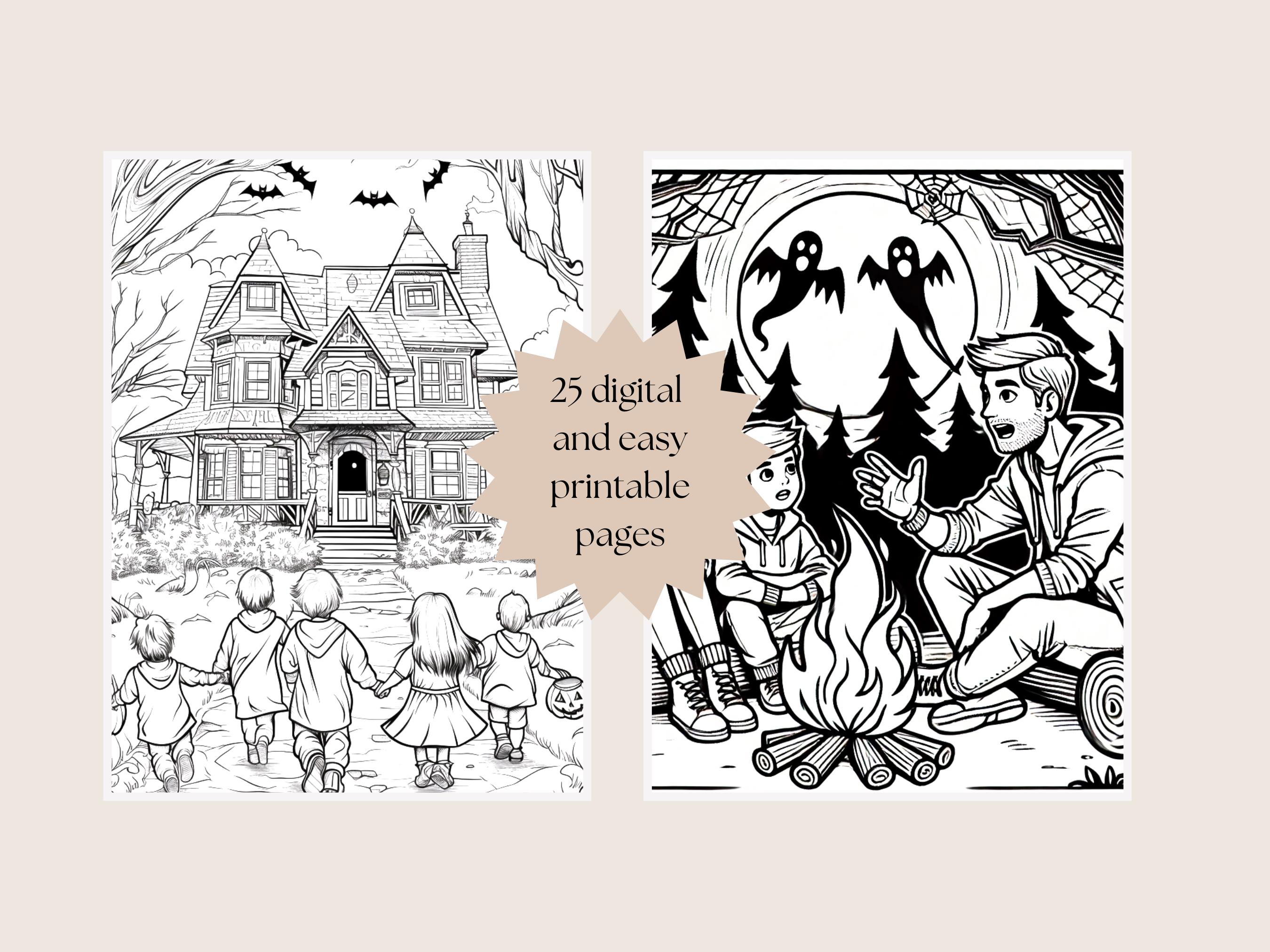 25 Halloween Coloring Pages for Kids Printable Halloween Activity Fun ...