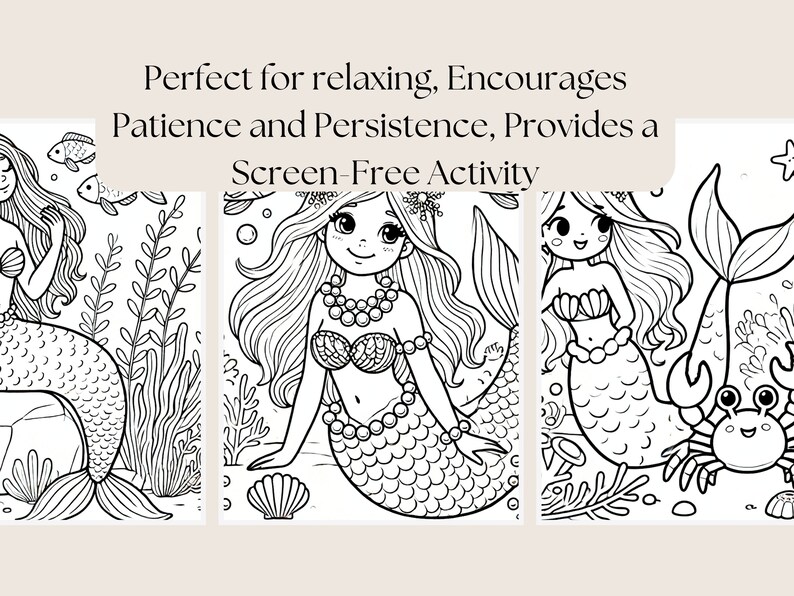 Mermaid Coloring Book for Kids 25 Fun and Magical Mermaid Coloring ...