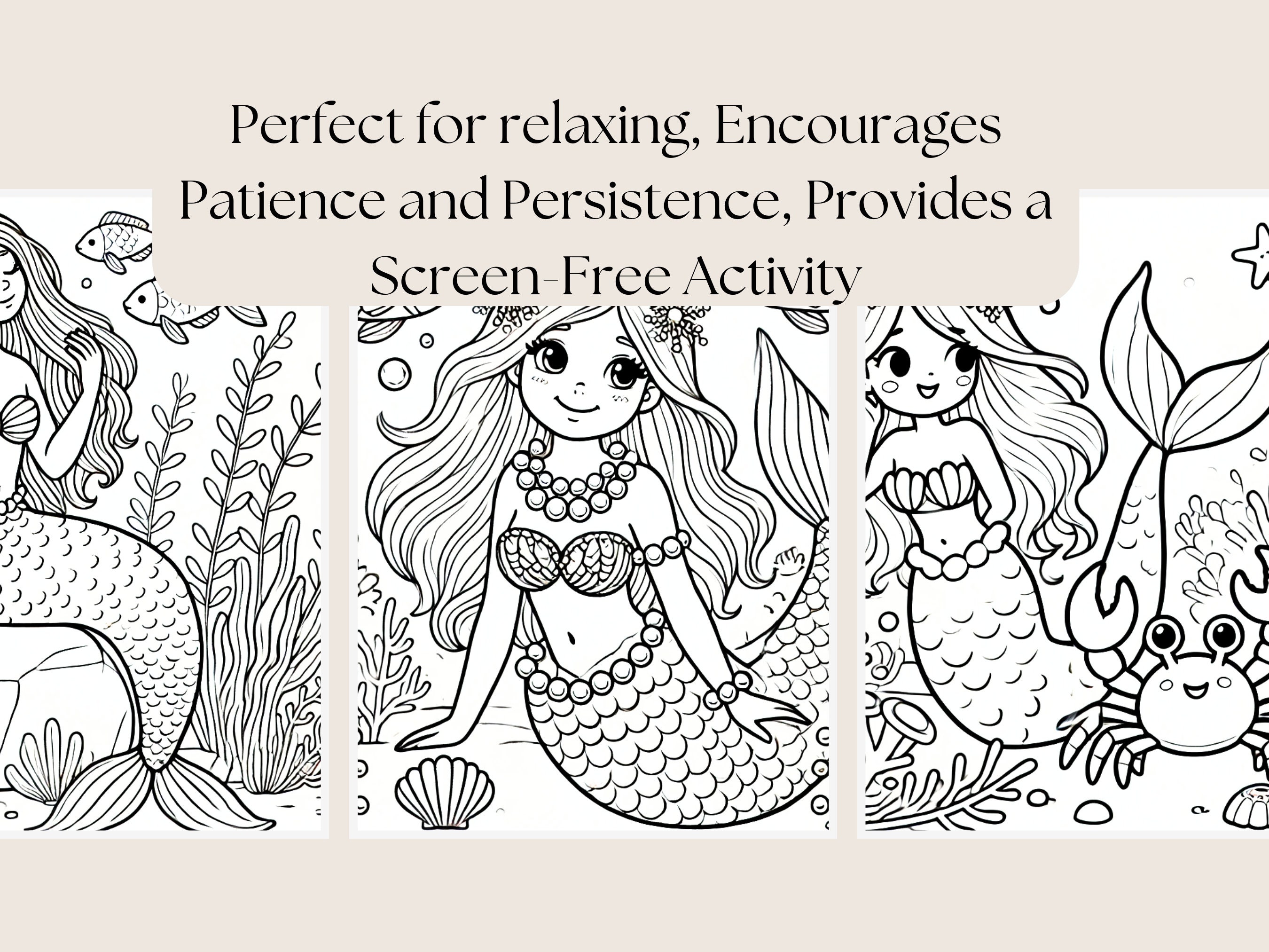Mermaid Coloring Book for Kids 25 Fun and Magical Mermaid Coloring ...