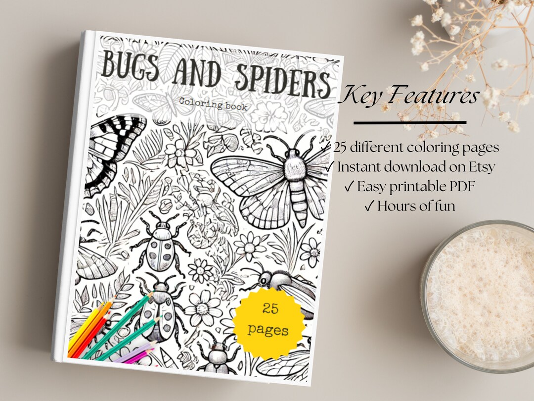 25 Bugs and Spiders Coloring Pages for Kids Educational Activity ...