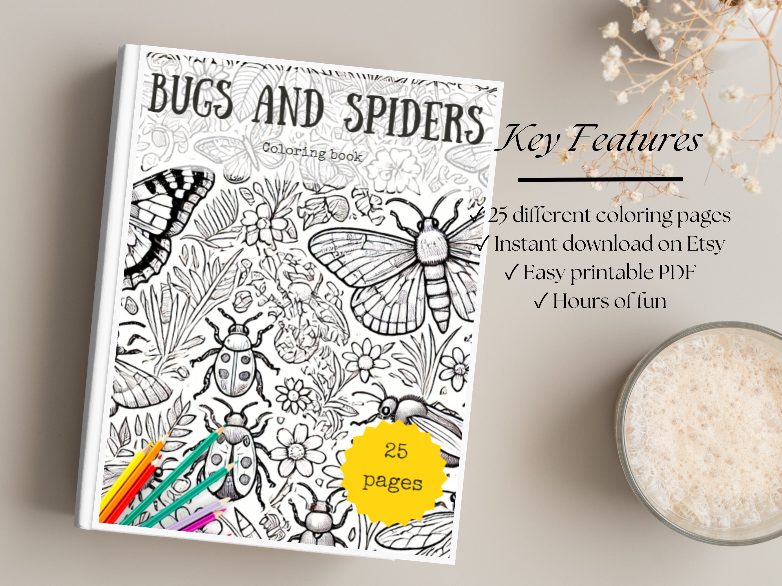 25 Bugs and Spiders Coloring Pages for Adult Relaxing Activity ...