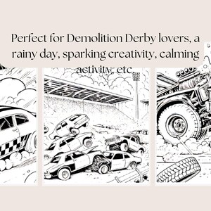 Demolition Derby Coloring Book: 25 Printable Mayhem Pages (PDF) - Etsy