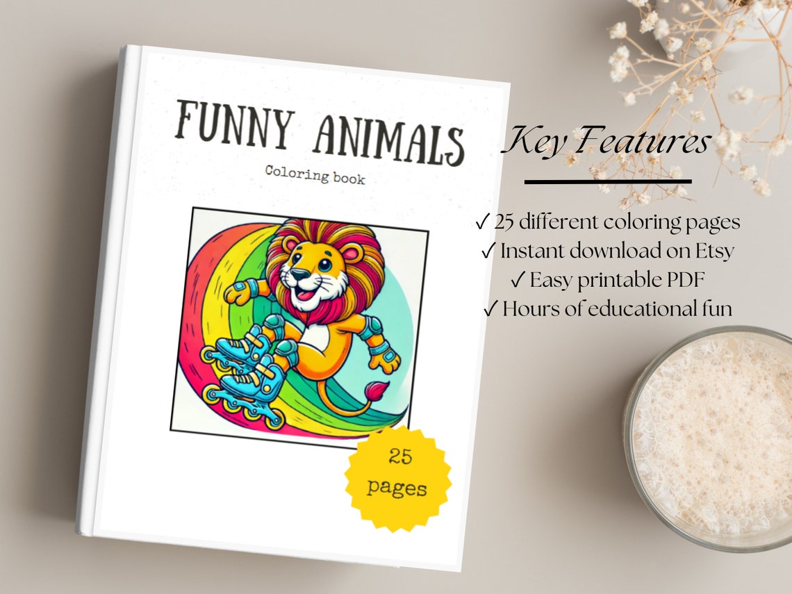 Children's Afterschool Activity Book Funny Animal Coloring Pages for ...