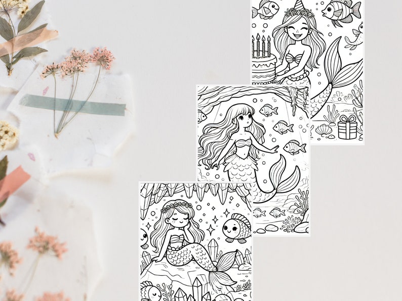 Mermaid Coloring Book for Kids 25 Fun and Magical Mermaid Coloring ...