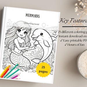 Mermaid Coloring Book for Kids 25 Fun and Magical Mermaid Coloring ...