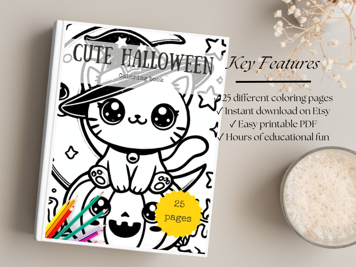 Coloring Book Children Cute Kawaii Coloring Pages Halloween Educational ...