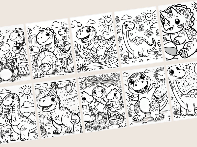 40 Cute Dinosaurs Coloring Pages, Dinosaurs Printable, Coloring ...