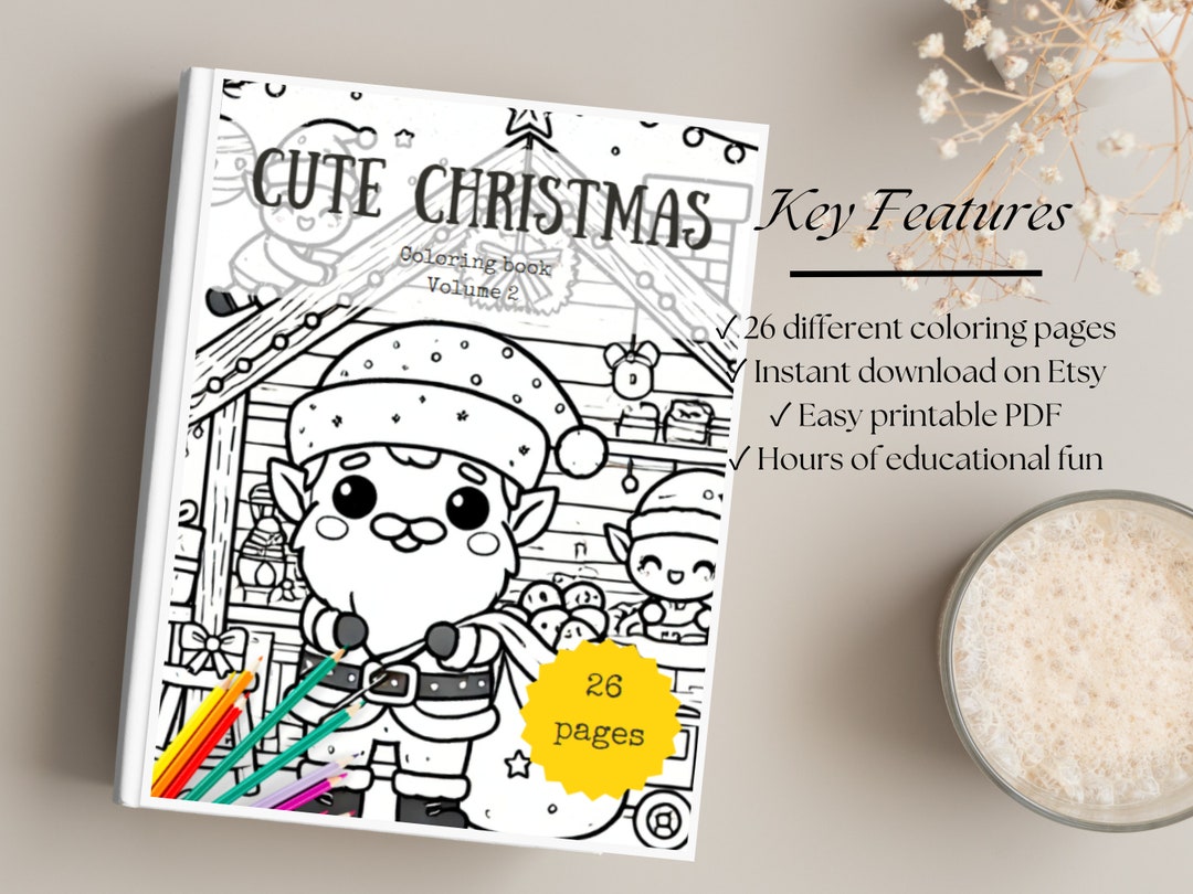 Coloring Book Children Cute Kawaii Coloring Pages Christmas Educational ...