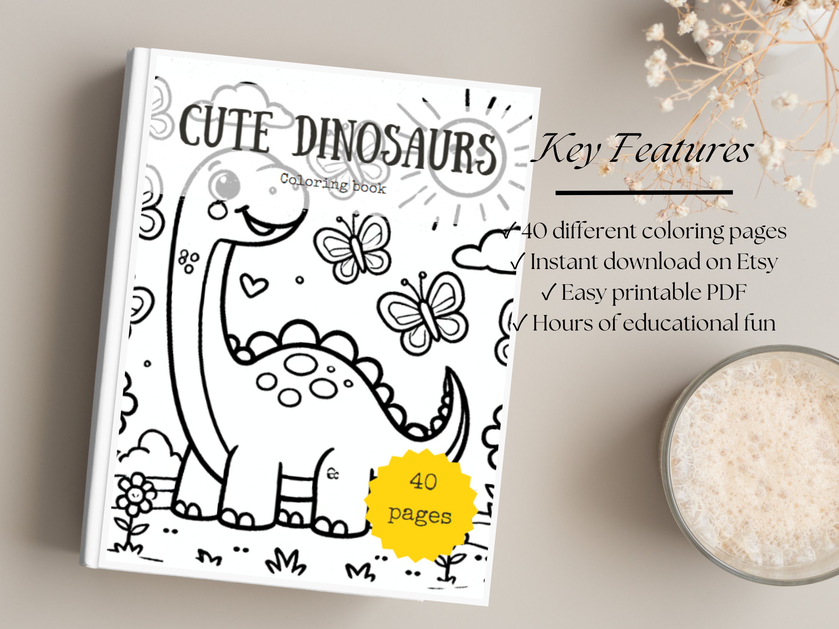 40 Cute Dinosaurs Coloring Pages, Dinosaurs Printable, Coloring ...